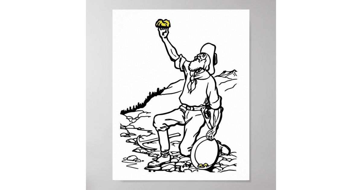Old Time Gold Miner Prospector Poster | Zazzle
