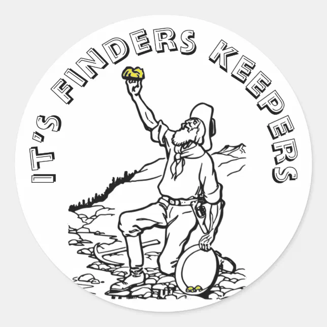 Old Time Gold Prospector Classic Round Sticker | Zazzle