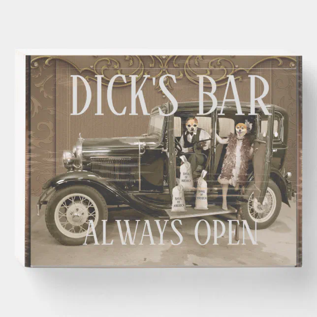 Old Time Photos Custom Gangster Couple Bar Sign | Zazzle