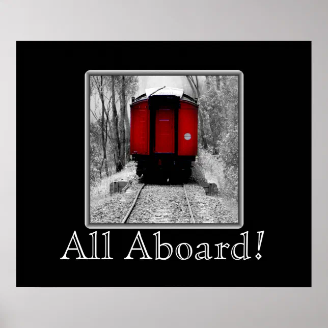 Old Time Steam Train Red and Black Poster | Zazzle