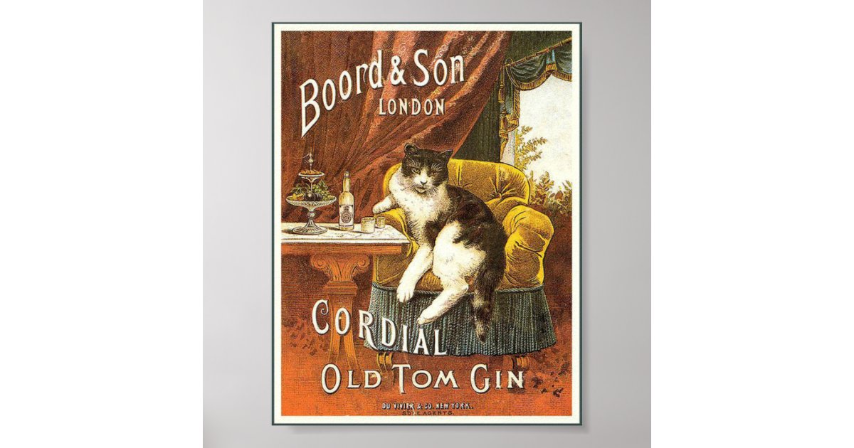Old Tom Gin Vintage Poster | Zazzle