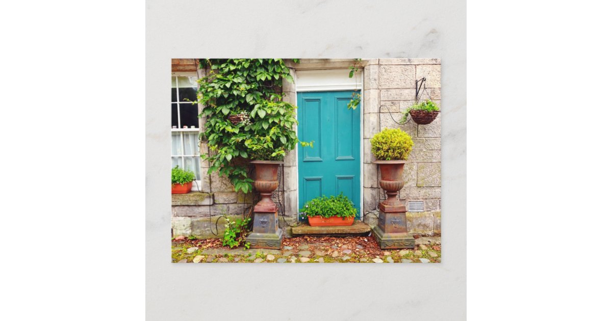 Old, traditional Scottish door Postcard | Zazzle