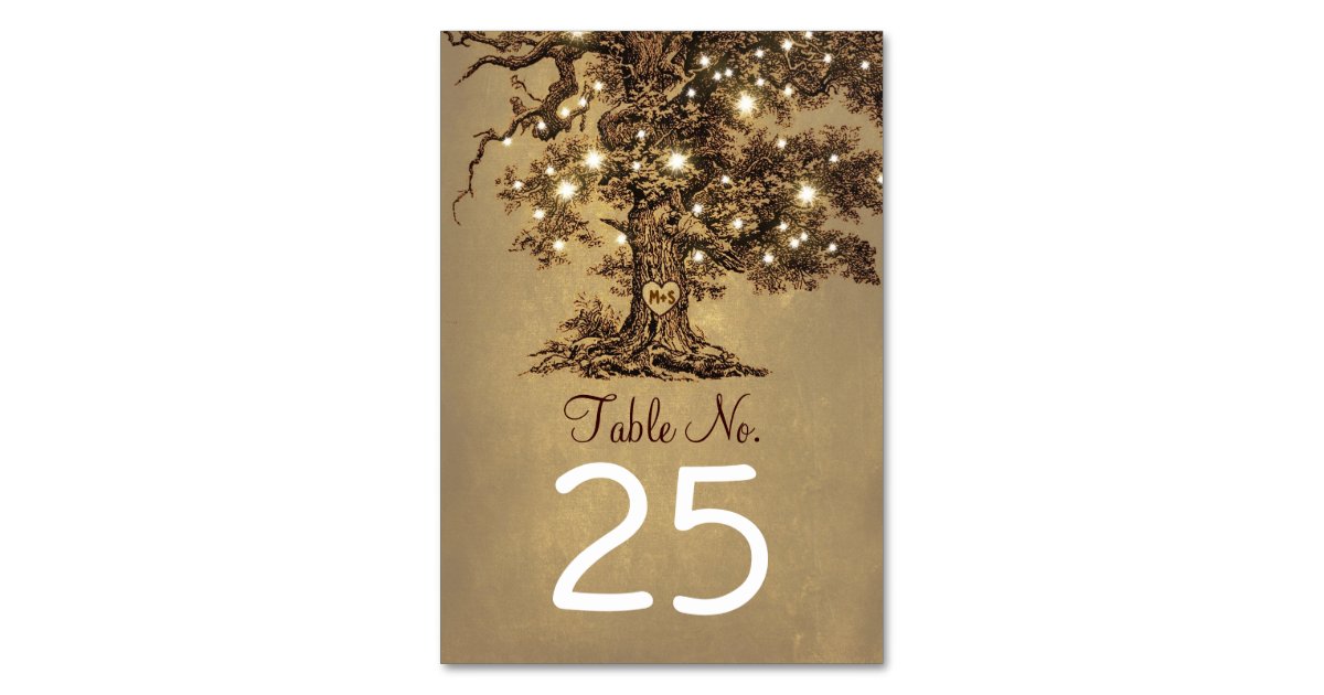 Old Tree Wedding Table Number Cards Place Cards | Zazzle