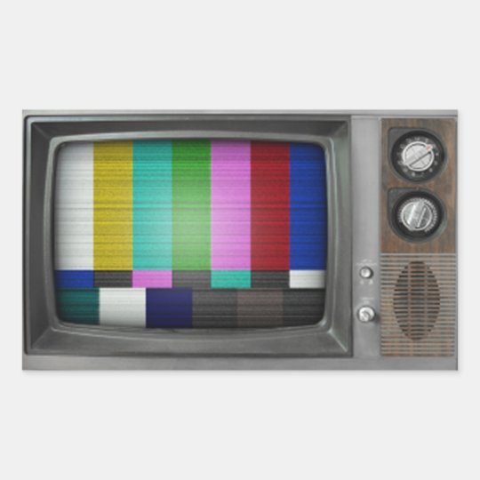 Old TV Rectangular Sticker | Zazzle.com