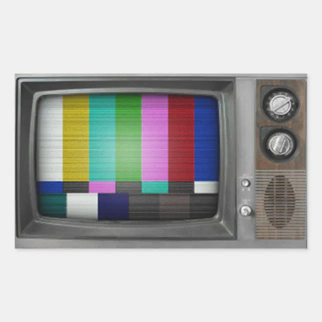 Old TV Rectangular Sticker | Zazzle