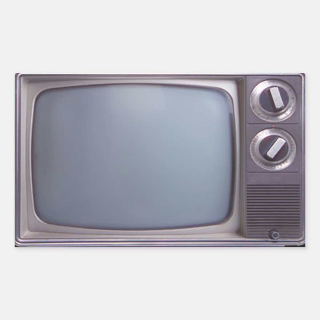 Old TV Rectangular Sticker | Zazzle