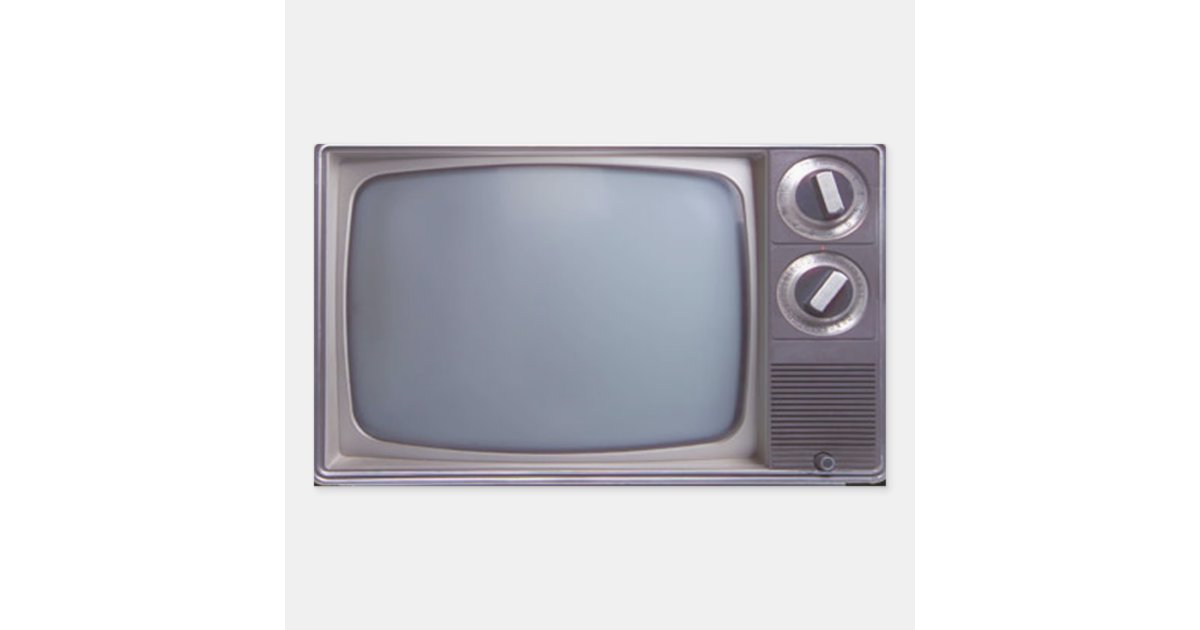 Old TV Rectangular Sticker | Zazzle