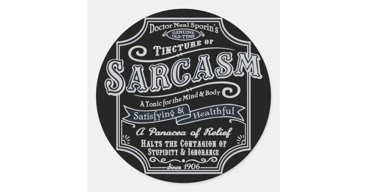 Old Tyme Sarcasm Classic Round Sticker | Zazzle