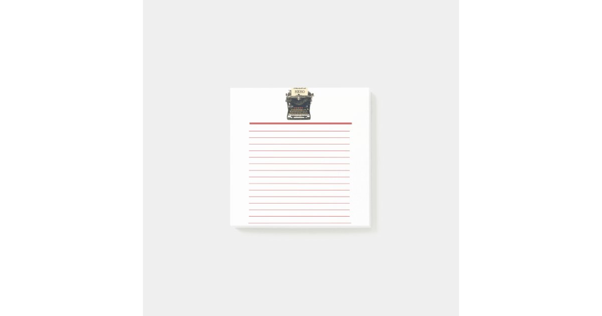 Old Typewriter Post-it® Notes 4 x 6 | Zazzle