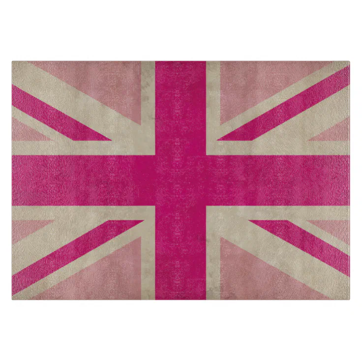 Old Union Jack Flag Glass Cutting Board | Zazzle