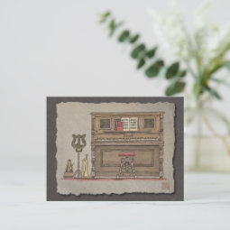 Old Upright Piano Postcard | Zazzle