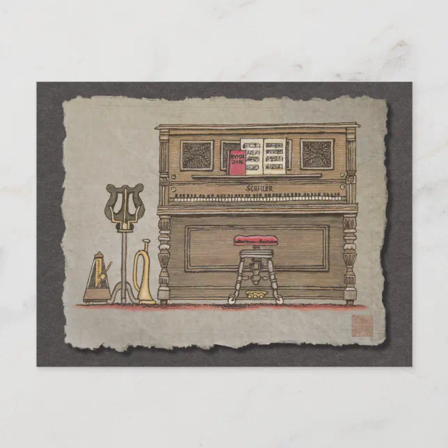 Old Upright Piano Postcard | Zazzle