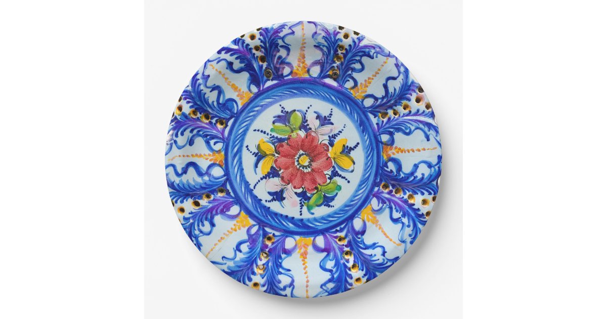 Old Vestal Alcobaca Vintage Portugal Paper Plates | Zazzle