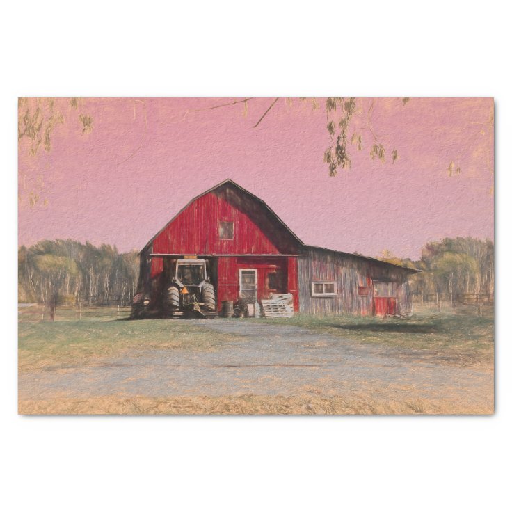Old Vintage Antique Rustic Red Barn Tissue Paper | Zazzle
