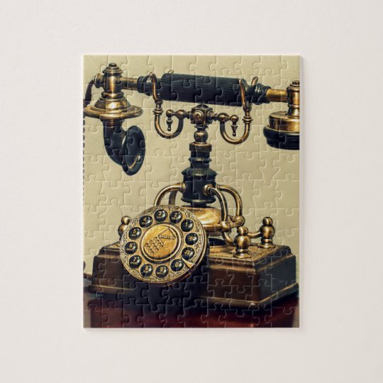 Old Vintage Brass Rotary Telephone Phone Jigsaw Puzzle | Zazzle.com