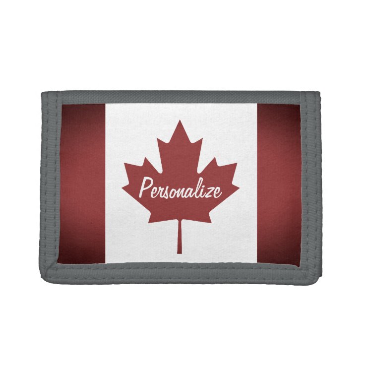 Old vintage Canadian flag of Canada custom velcro Trifold Wallet | Zazzle