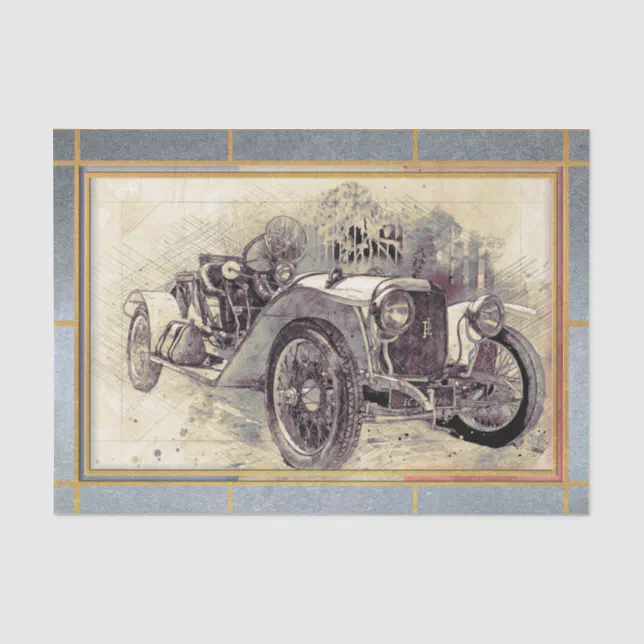 Old Vintage Classic Car Decoupage Tissue Paper | Zazzle