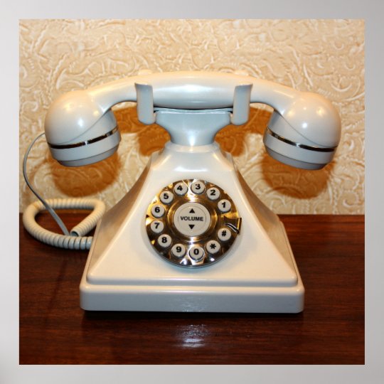 Old Vintage Dial-up White Phone Poster | Zazzle.com