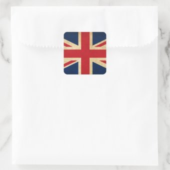 Old Vintage Grunge United Kingdom Flag Union Jack Square Sticker | Zazzle