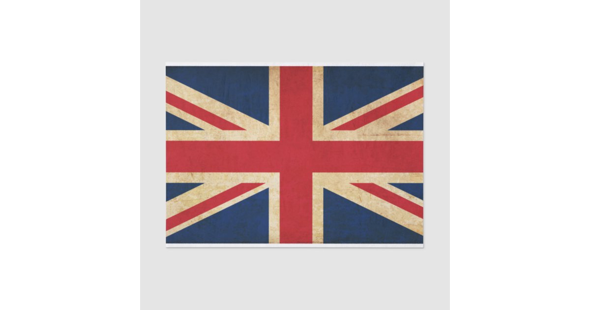 Old Vintage Grunge United Kingdom Flag Union Jack Tissue Paper | Zazzle