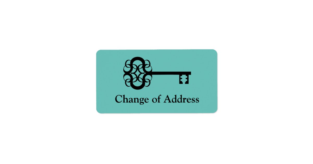 Old vintage key Change of address Label | Zazzle