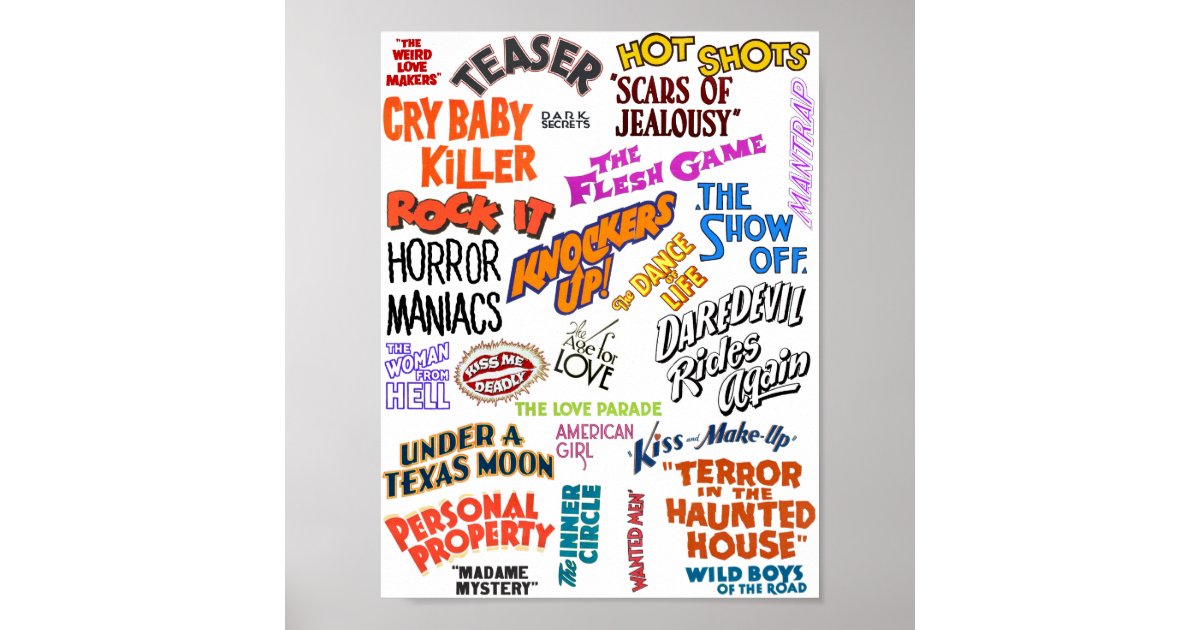 Old Vintage Movie Quotes phrases Text Words Poster | Zazzle