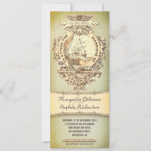 old vintage nautical wedding invitations | Zazzle