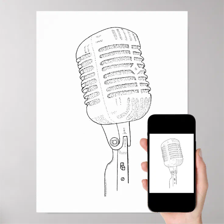 Old Vintage Retro Microphone Poster | Zazzle