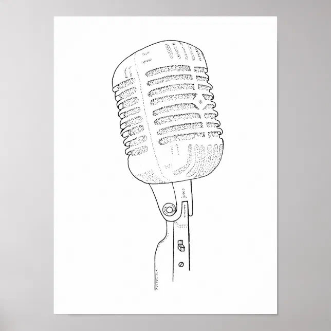 Old Vintage Retro Microphone Poster | Zazzle