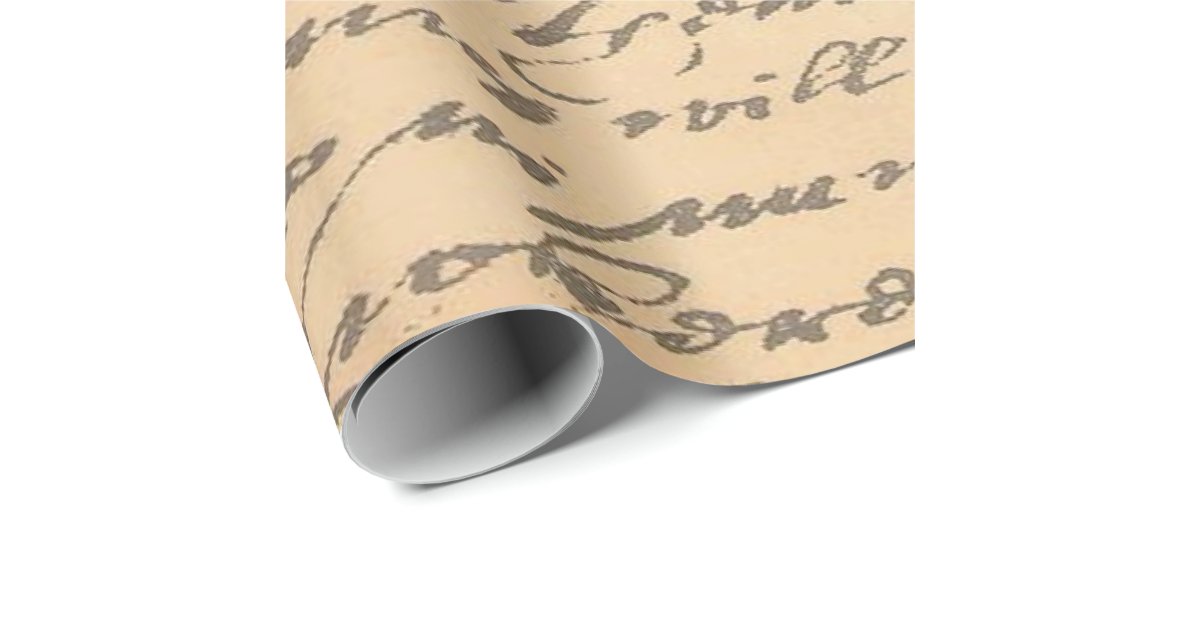 Old Vintage Script Wrapping Paper | Zazzle.com