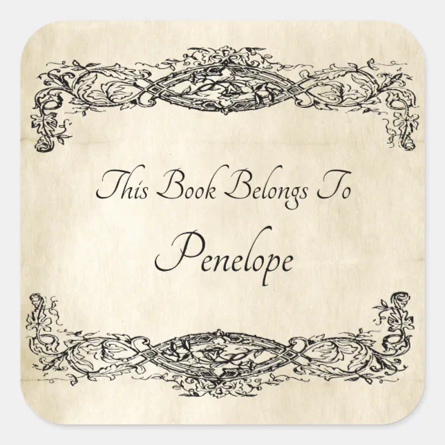 Old Vintage Scroll Work Parchment Bookplate Label | Zazzle