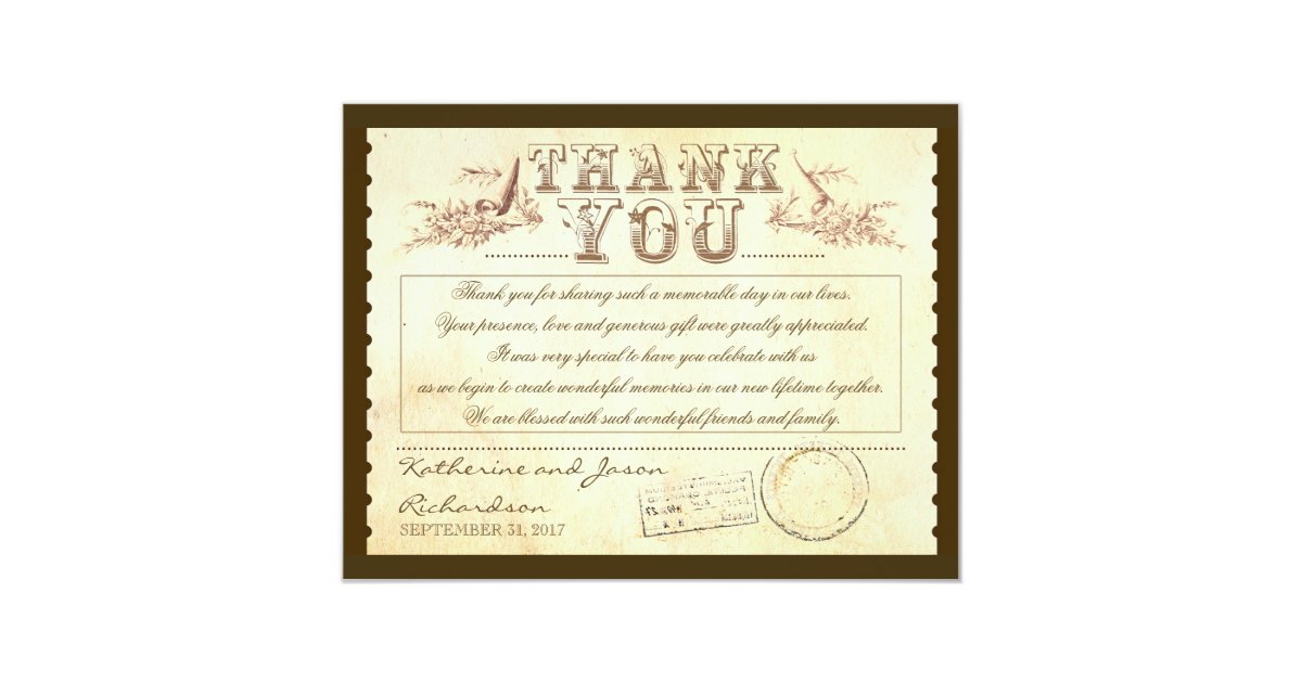 old vintage thank you tickets - cards | Zazzle.com