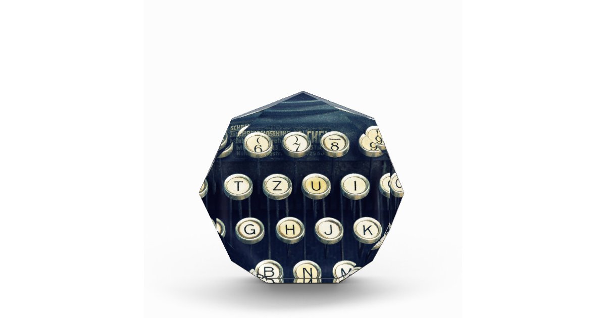 Old Vintage Typewriter Keyboard Keys Acrylic Award | Zazzle