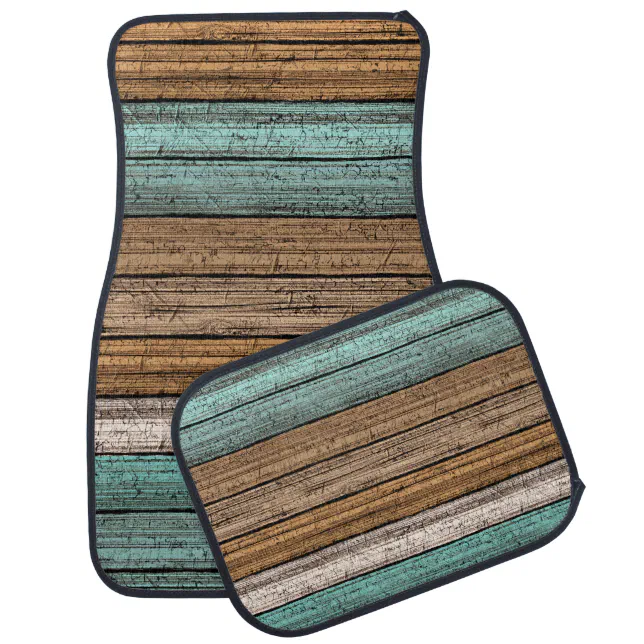 Old Vintage Weathered Wooden Planks Pattern Car Floor Mat | Zazzle