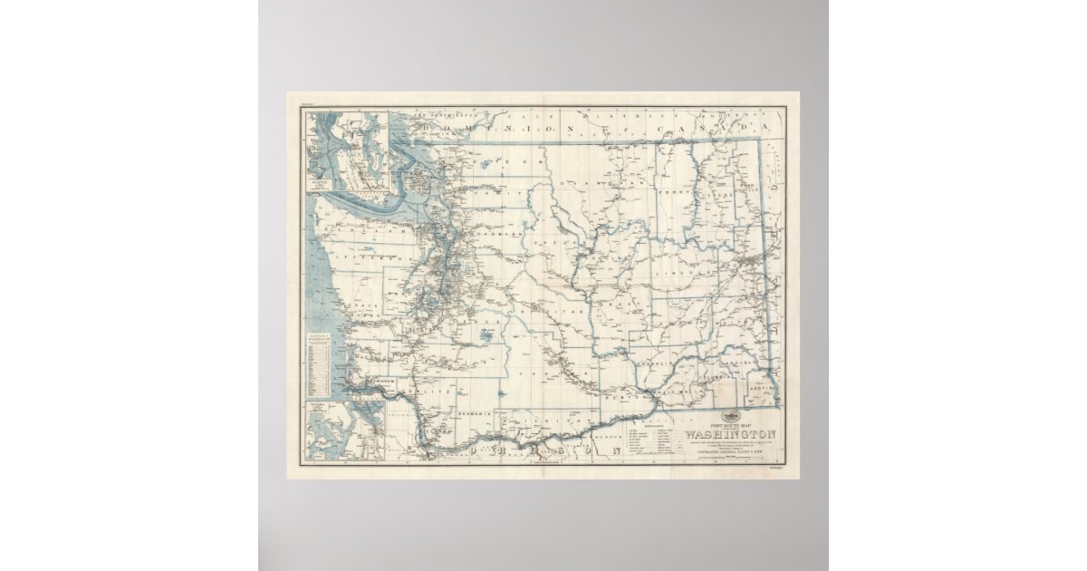 Old Washington State Map (1925) Poster | Zazzle