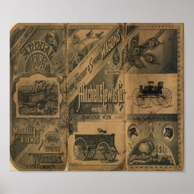 Old West 1885 Collage Vintage Art Print Poster | Zazzle