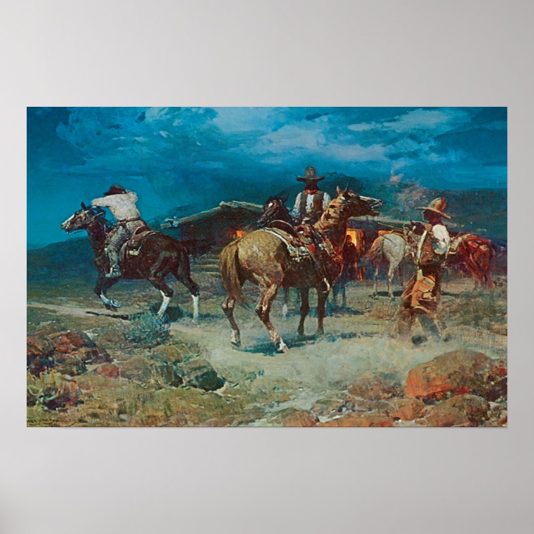 Old West 1922 Pony Express Art Print Poster | Zazzle