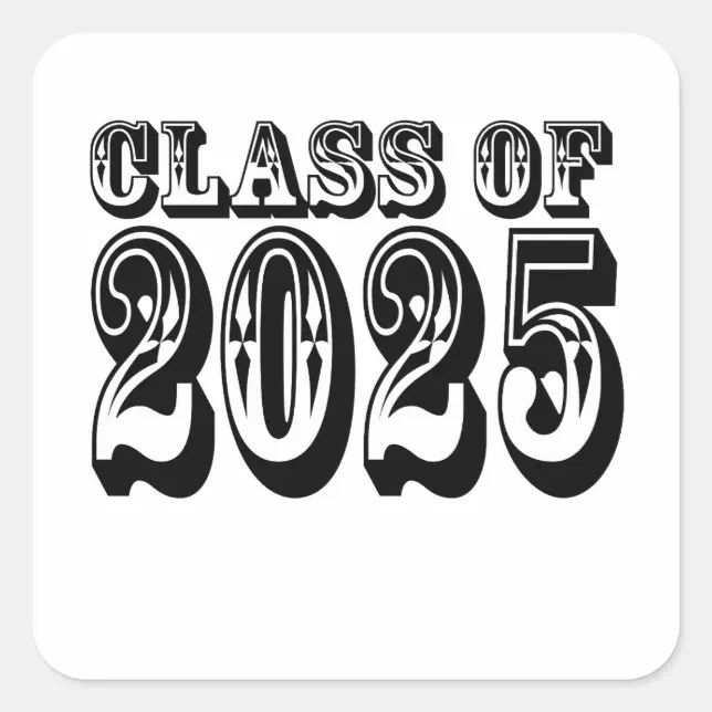 Old West Class of 2025 Graduation Square Sticker | Zazzle