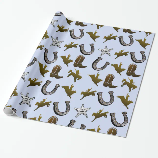 Old West Cowboy Rodeo Wrapping Paper | Zazzle