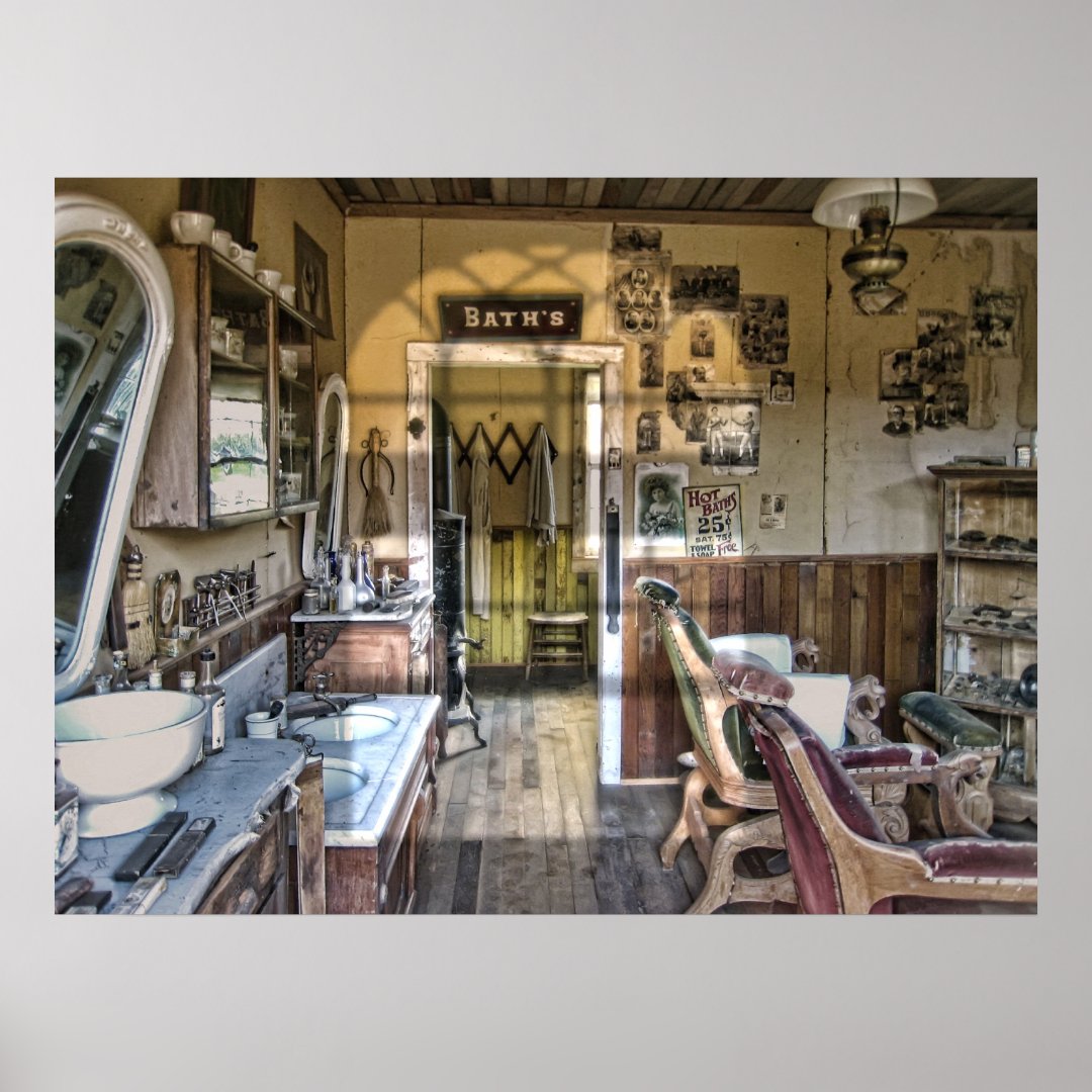 OLD-WEST VICTORIAN BARBER SHOP POSTER | Zazzle