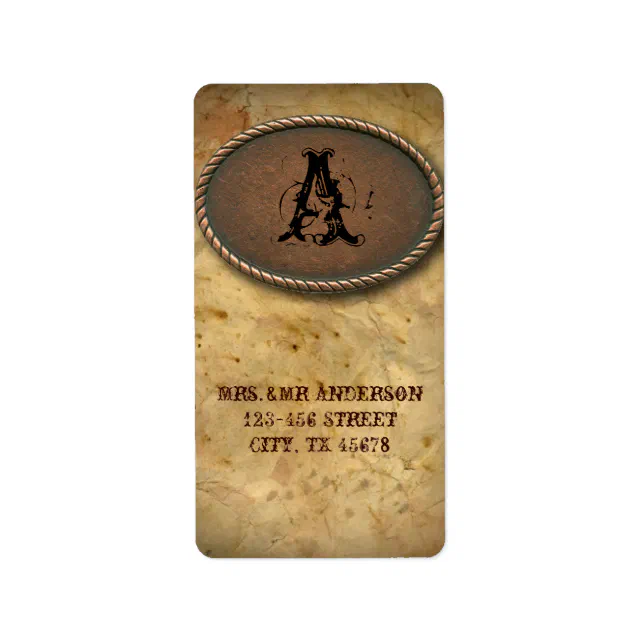 old Western Cowboy Country Wedding Address Labels | Zazzle