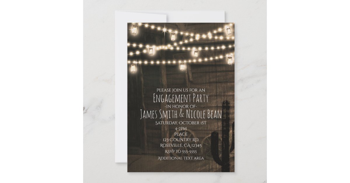Old Western Saloon Rustic Wedding Engagement Invitation | Zazzle