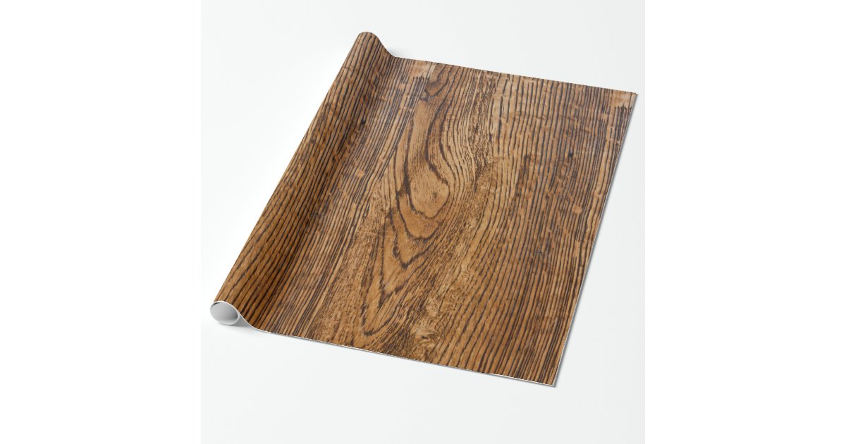 Old wood grain look wrapping paper | Zazzle
