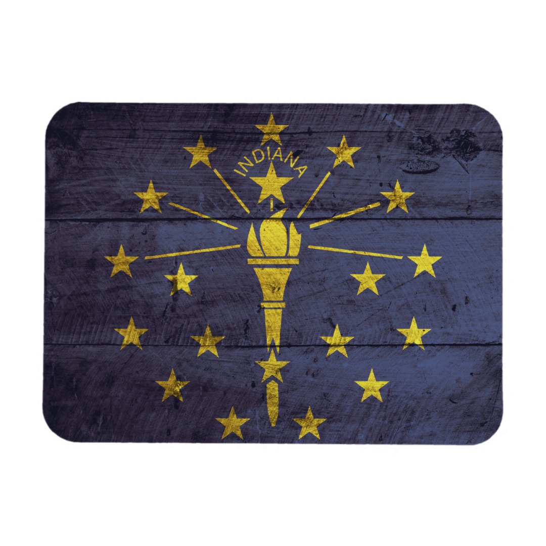 Old Wood Indiana Flag Magnet | Zazzle