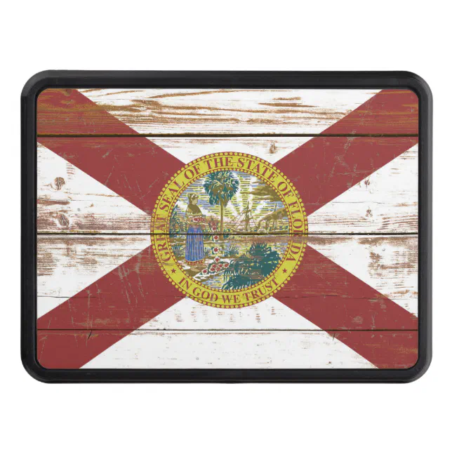 Old Wooden Florida State Flag Hitch Cover | Zazzle