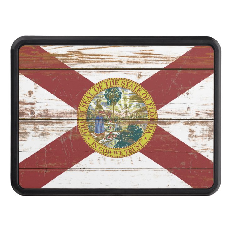 Old Wooden Florida State Flag Hitch Cover | Zazzle