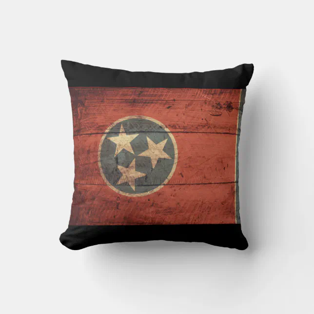 Old Wooden Tennessee Flag Throw Pillow | Zazzle