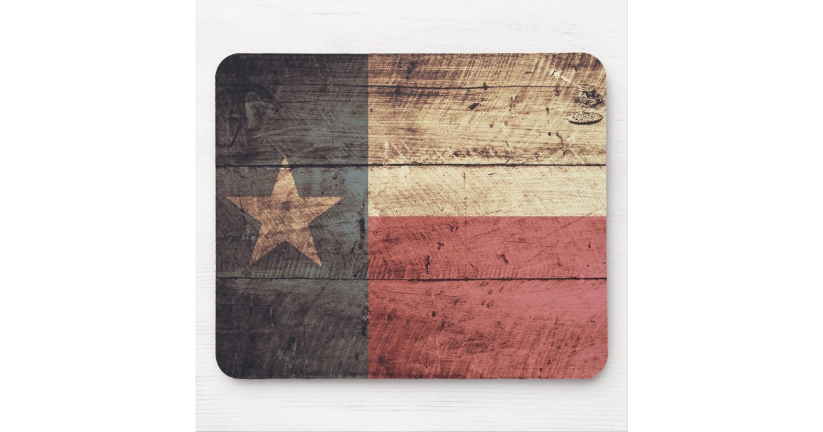 Old Wooden Texas Flag; Mouse Pad | Zazzle
