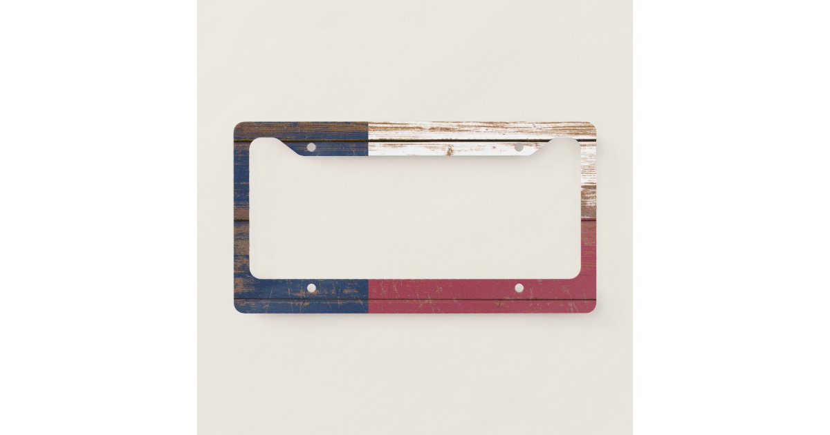 Old Wooden Texas State Flag License Plate Frame | Zazzle