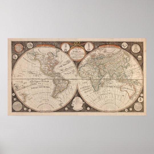 Old World Continent Map poster print | Zazzle.com